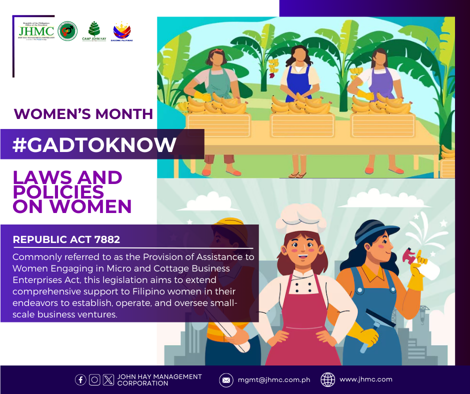 Women's Month: RA 7882 | John Hay Management Corporation
